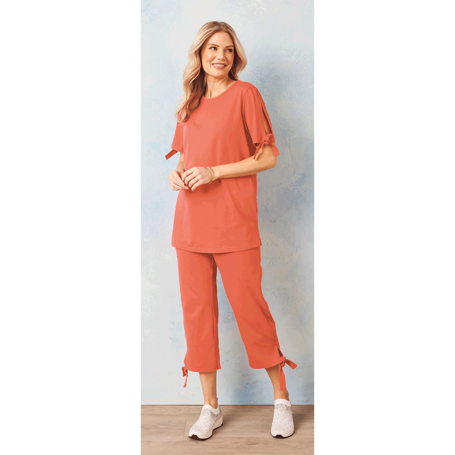 Slit-Sleeve Capri Set | Amerimark
