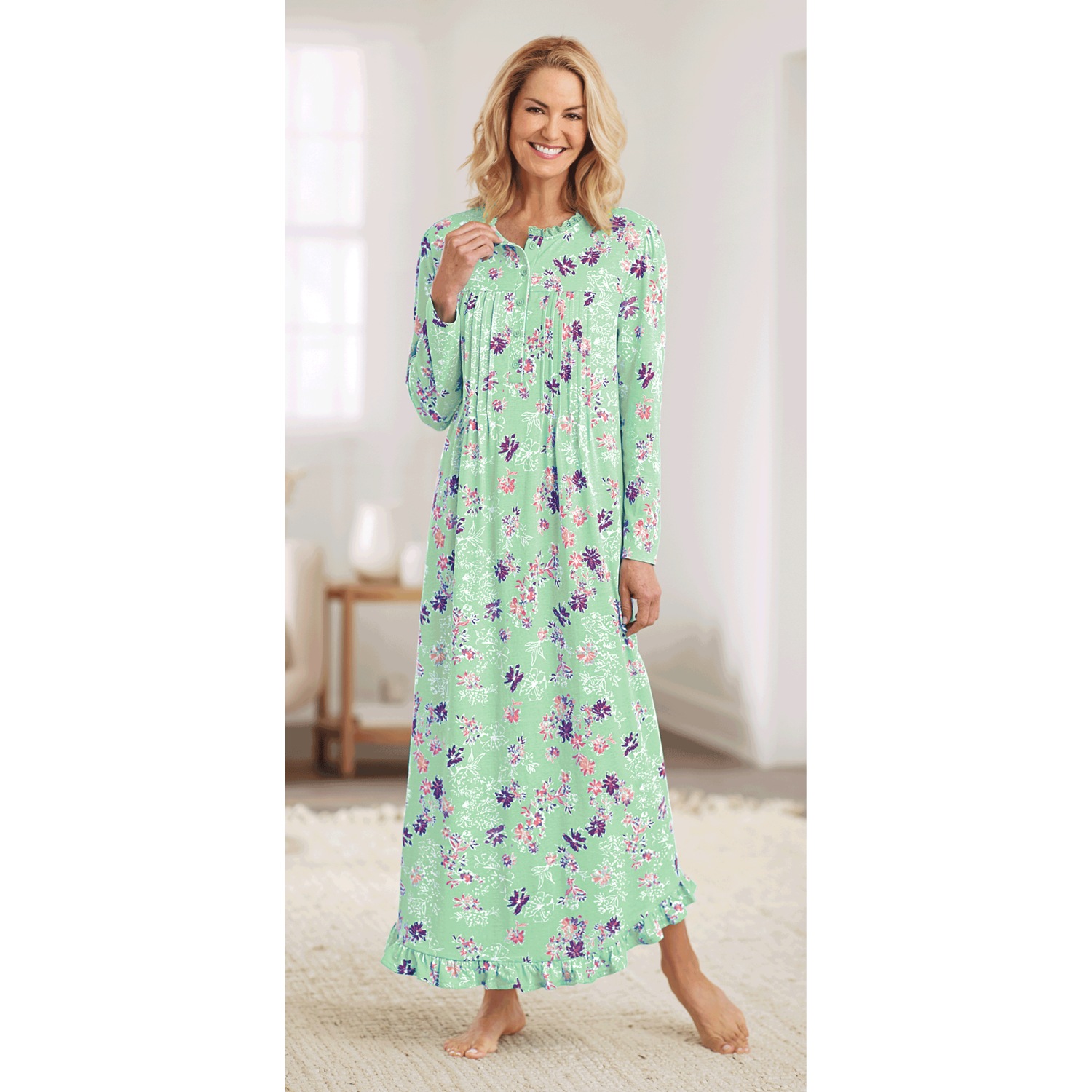 Long-Sleeve Printed Nightgown | Amerimark