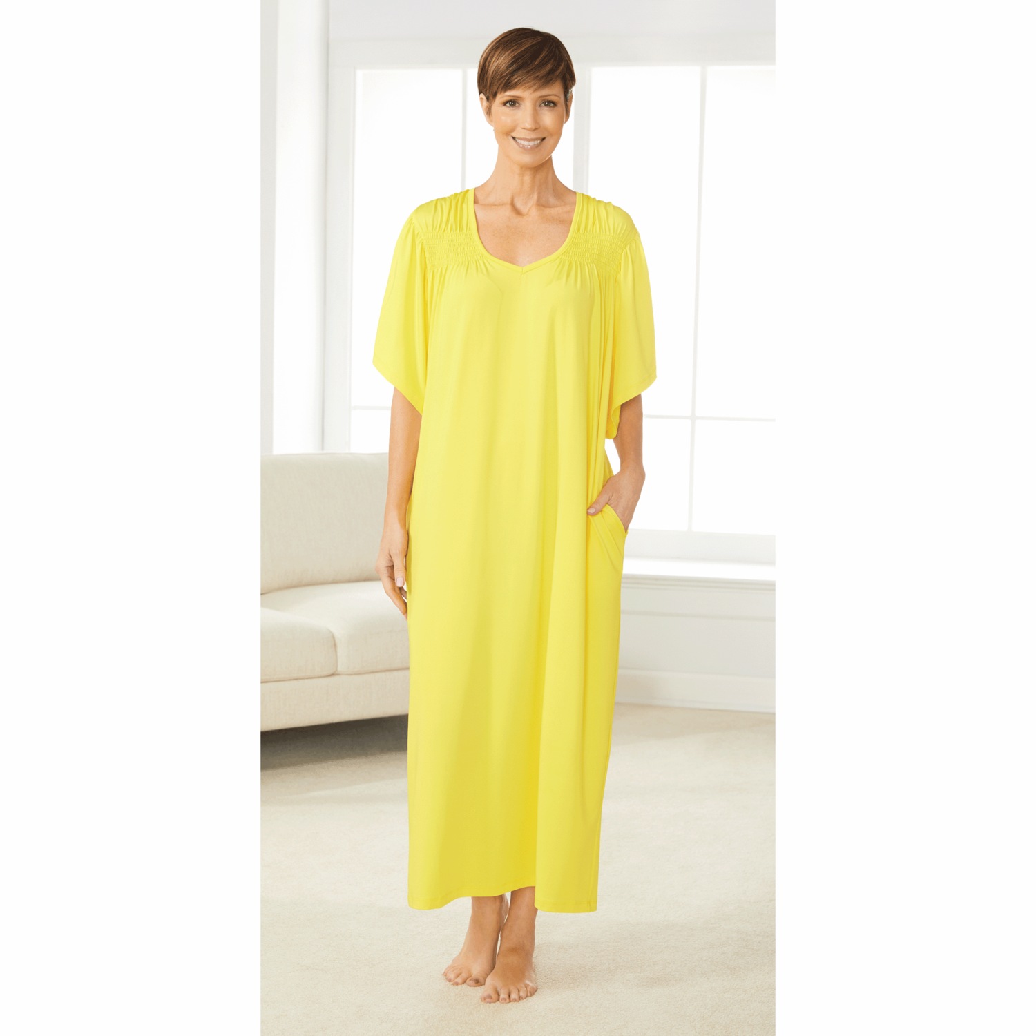 Smocked-Shoulder Lounger | Amerimark