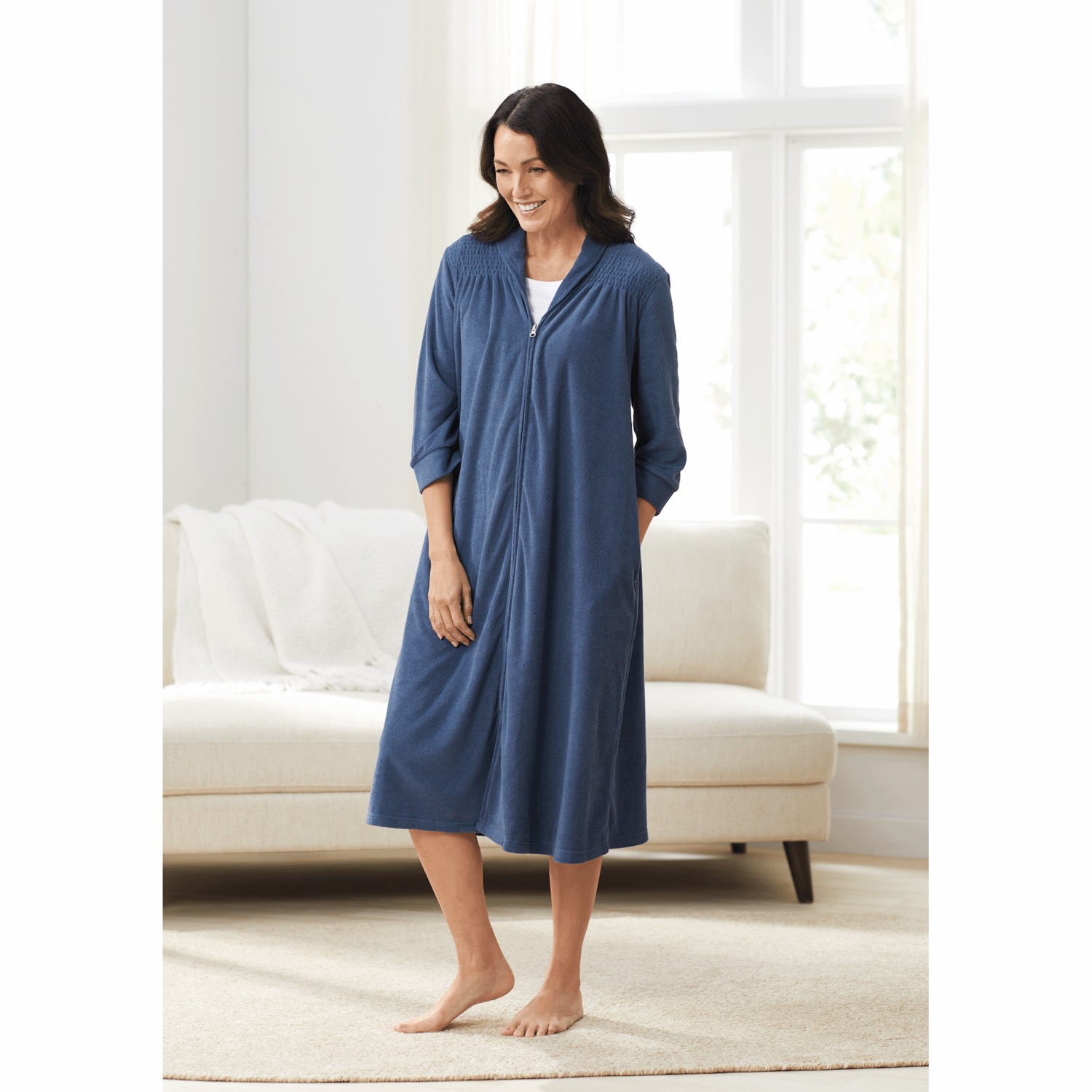 Smocked-Shoulder Duster | Amerimark