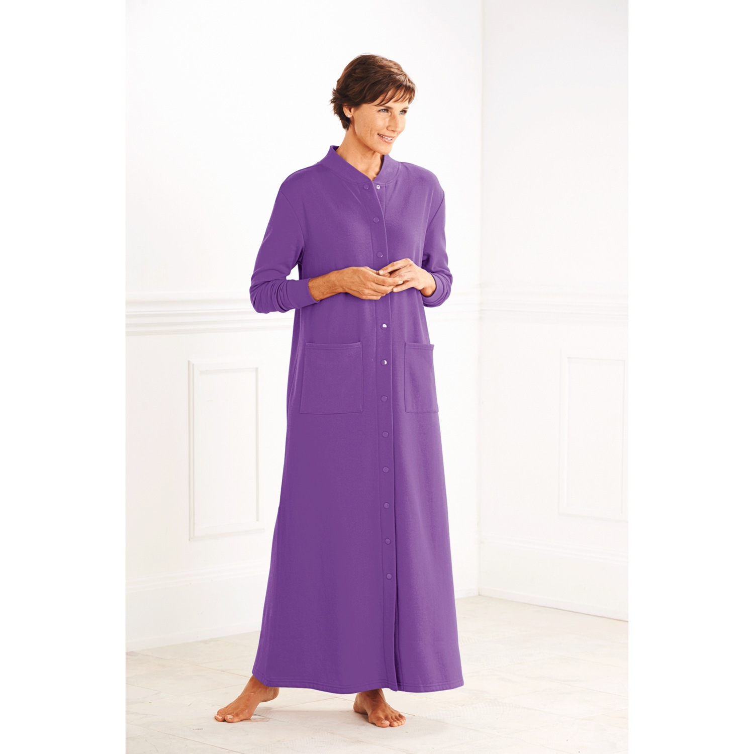 Solid Snap Front Robe | Amerimark